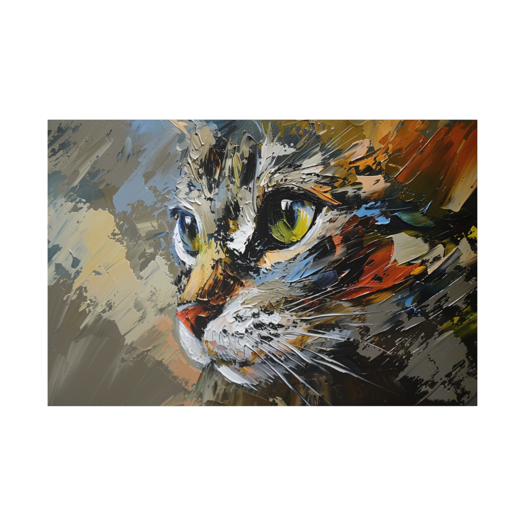 Cat Face Print of Animal Art, Home Decor, Pet Painting, Tabby - Etsy