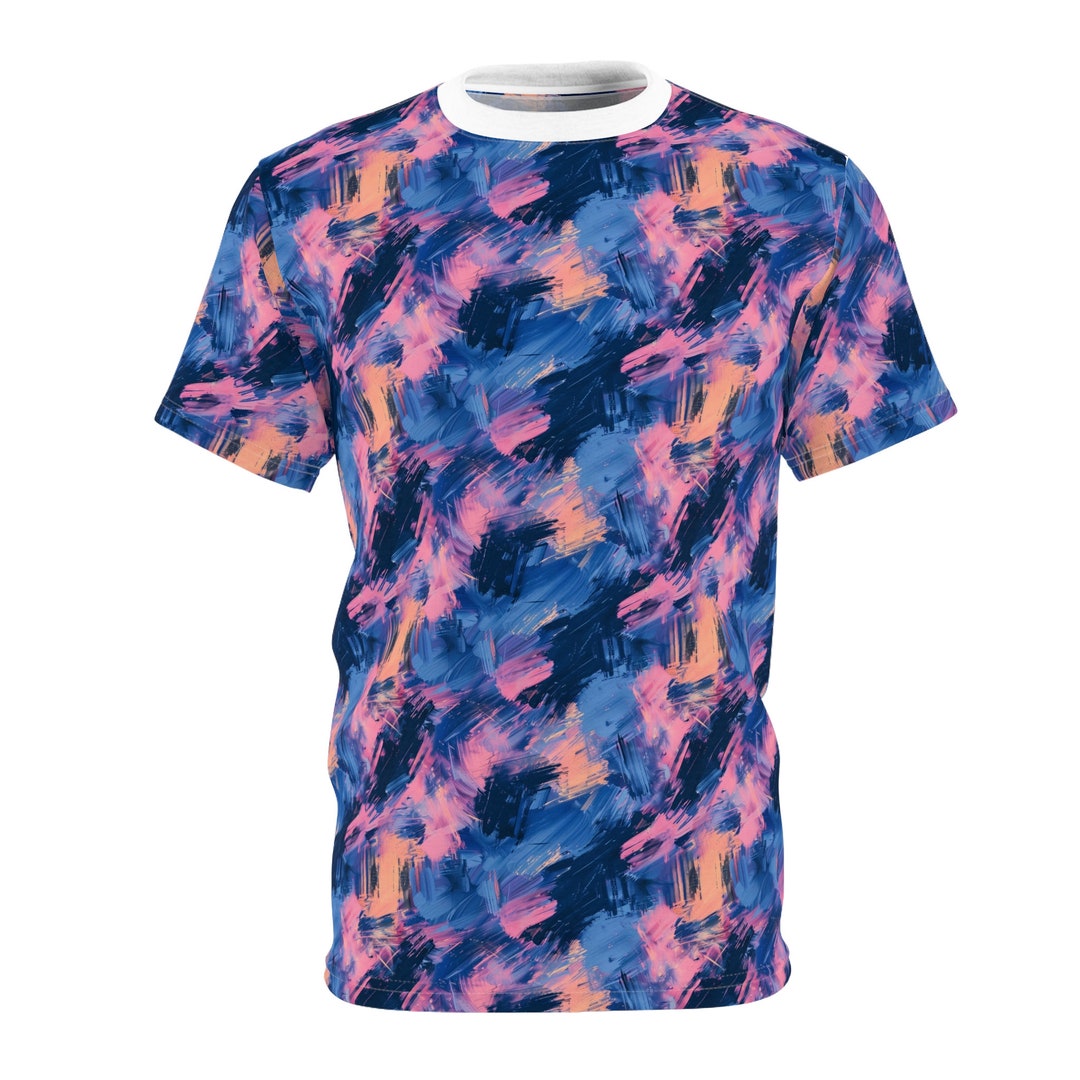Vintage Color Splash Graphic Tee - Vibrant Colors, Relaxed Fit, Summer ...