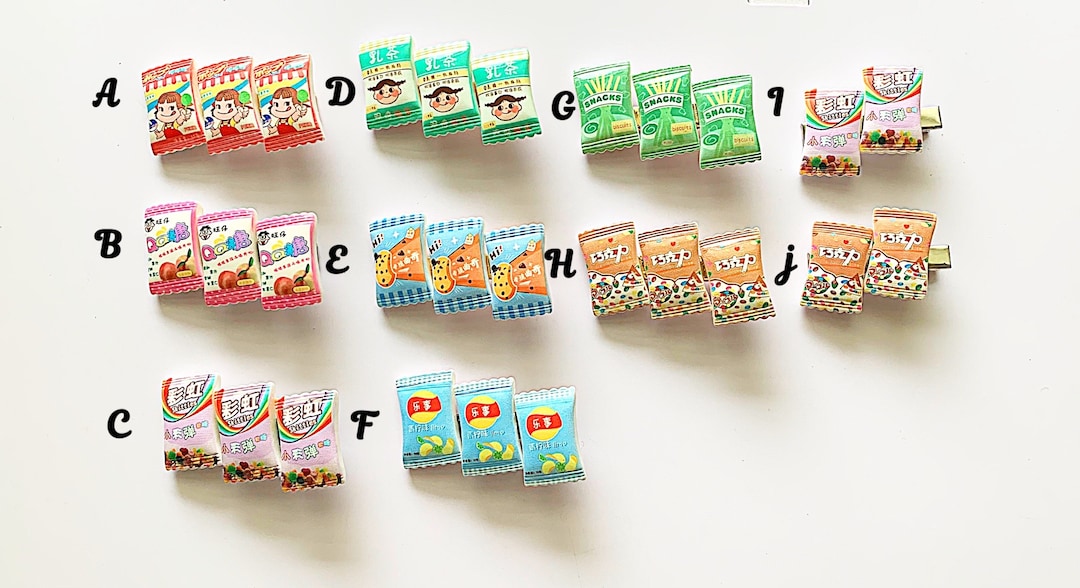 Cute Hair Clips, Kawaii Snack Hair Clips, Kawaii Candy Hair Clips - Etsy