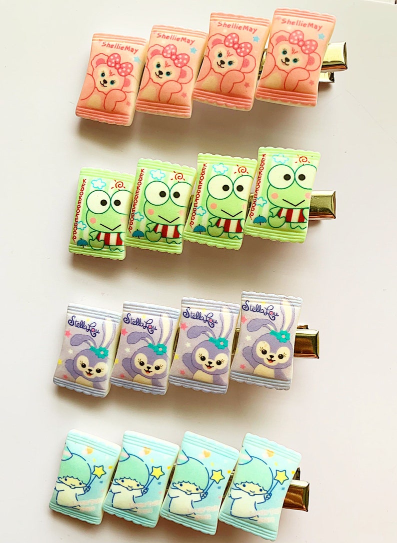 Cute Sanrio Hair Clips Kawaii Sanrio Hair Clips Cute Snack - Etsy
