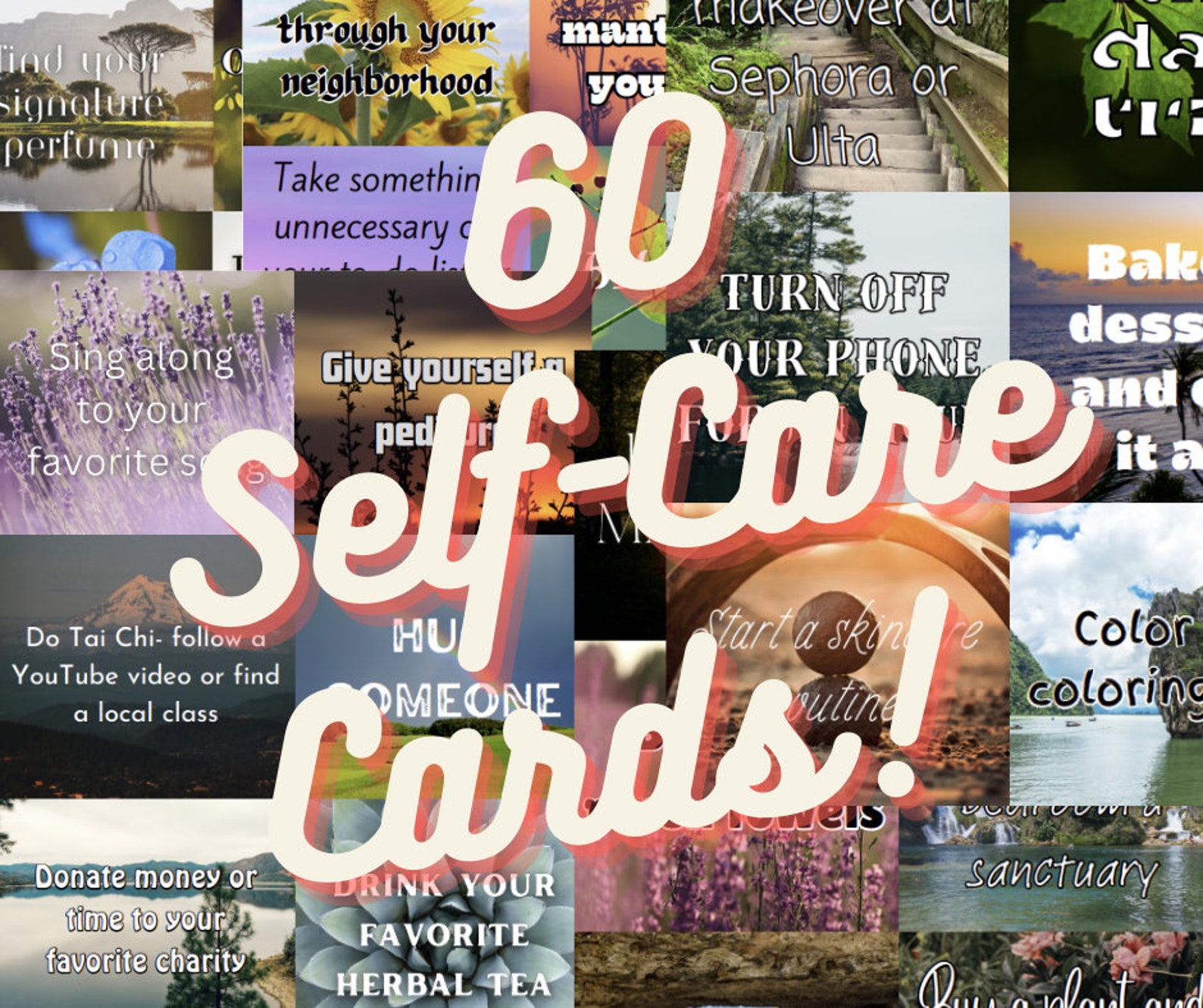 Self Care Cards Printable Self Care Ideas Self Care Ideas - Etsy