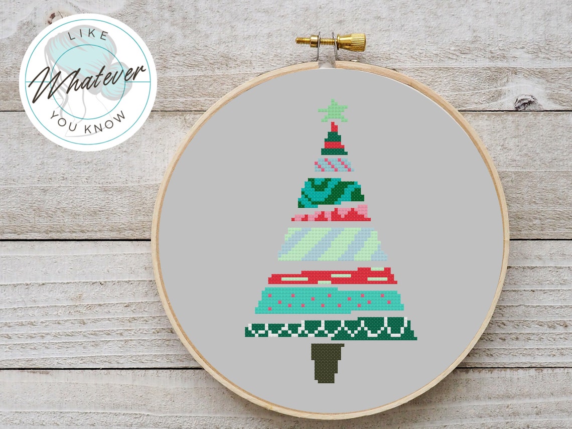 Funky Christmas Tree Cross Stitch Pattern PDF - Etsy