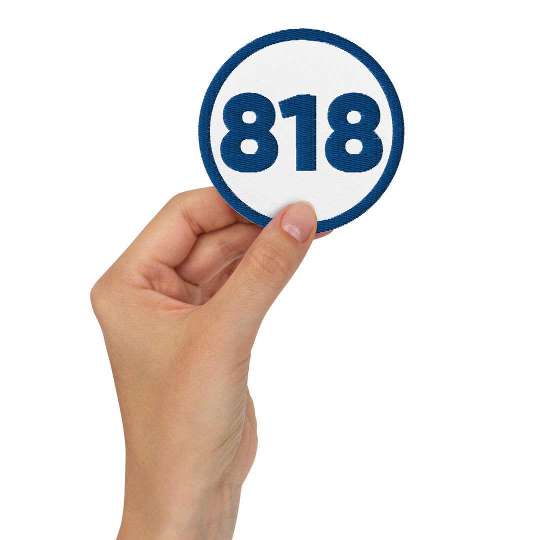 818 or Custom Area Code Embroidered Patches - Etsy