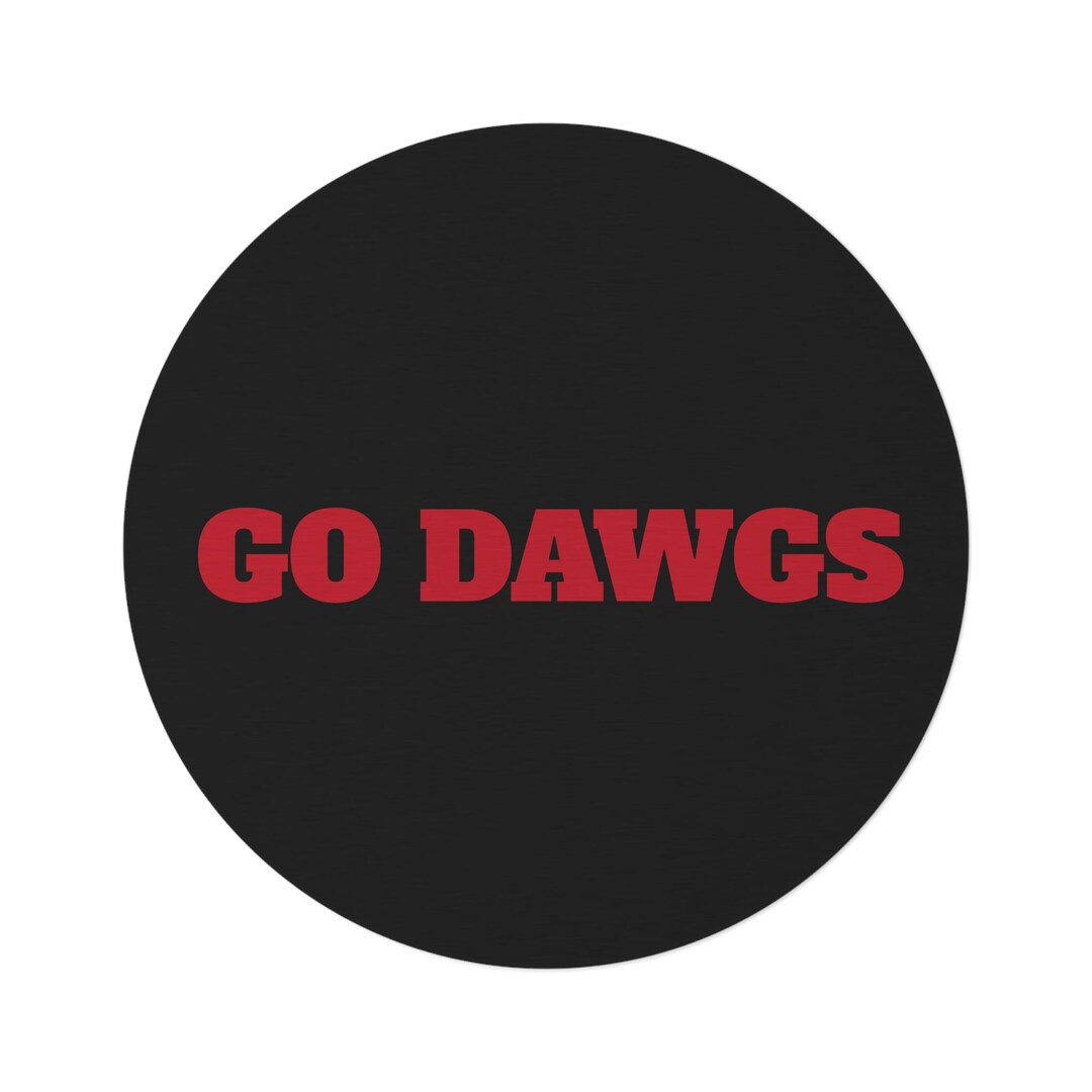 Go Dawgs Black and Red Super Soft Circular Area Rug for Dorm or College ...