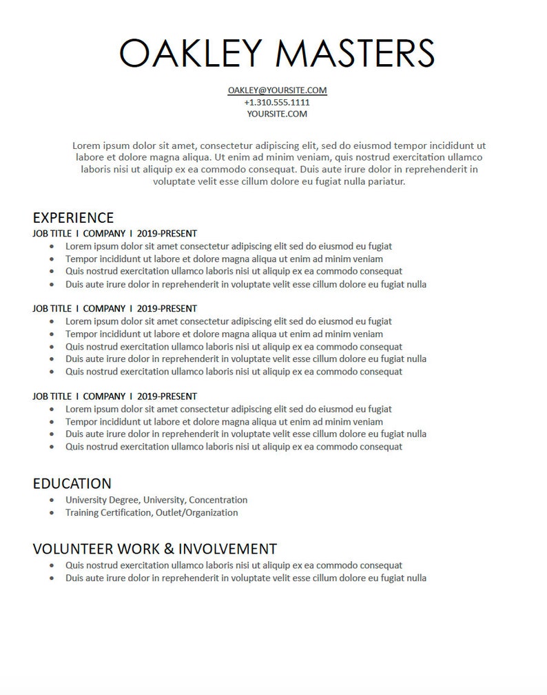 Formato de muestra de plantilla de CV Builder de currículum vitae en ...