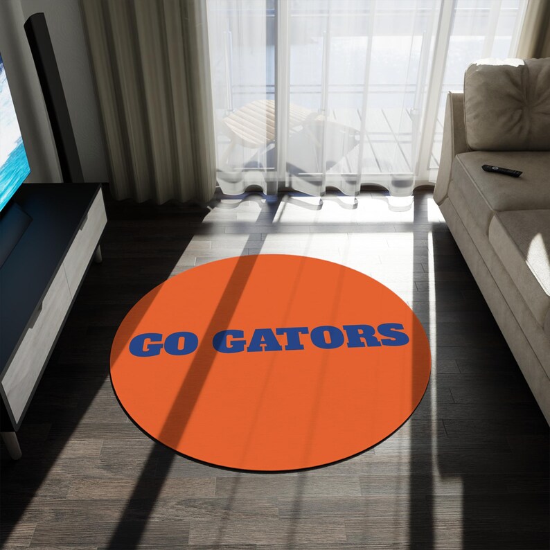 Go Gators Orange and Blue Super Soft Circular Area Rug for Dorm or ...