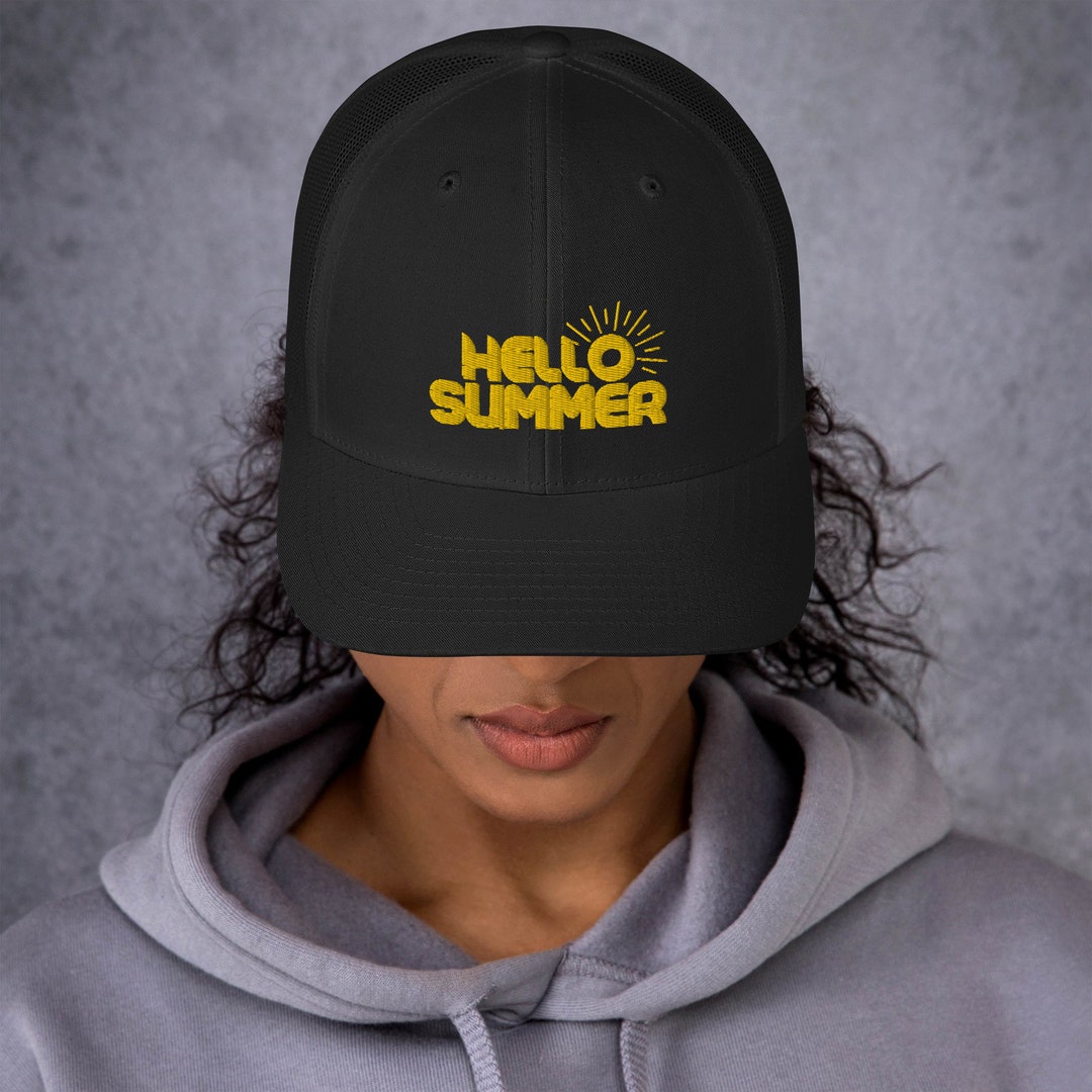 Hello Summer Style Trucker Cap, Summer Style Caps for the Beach or ...