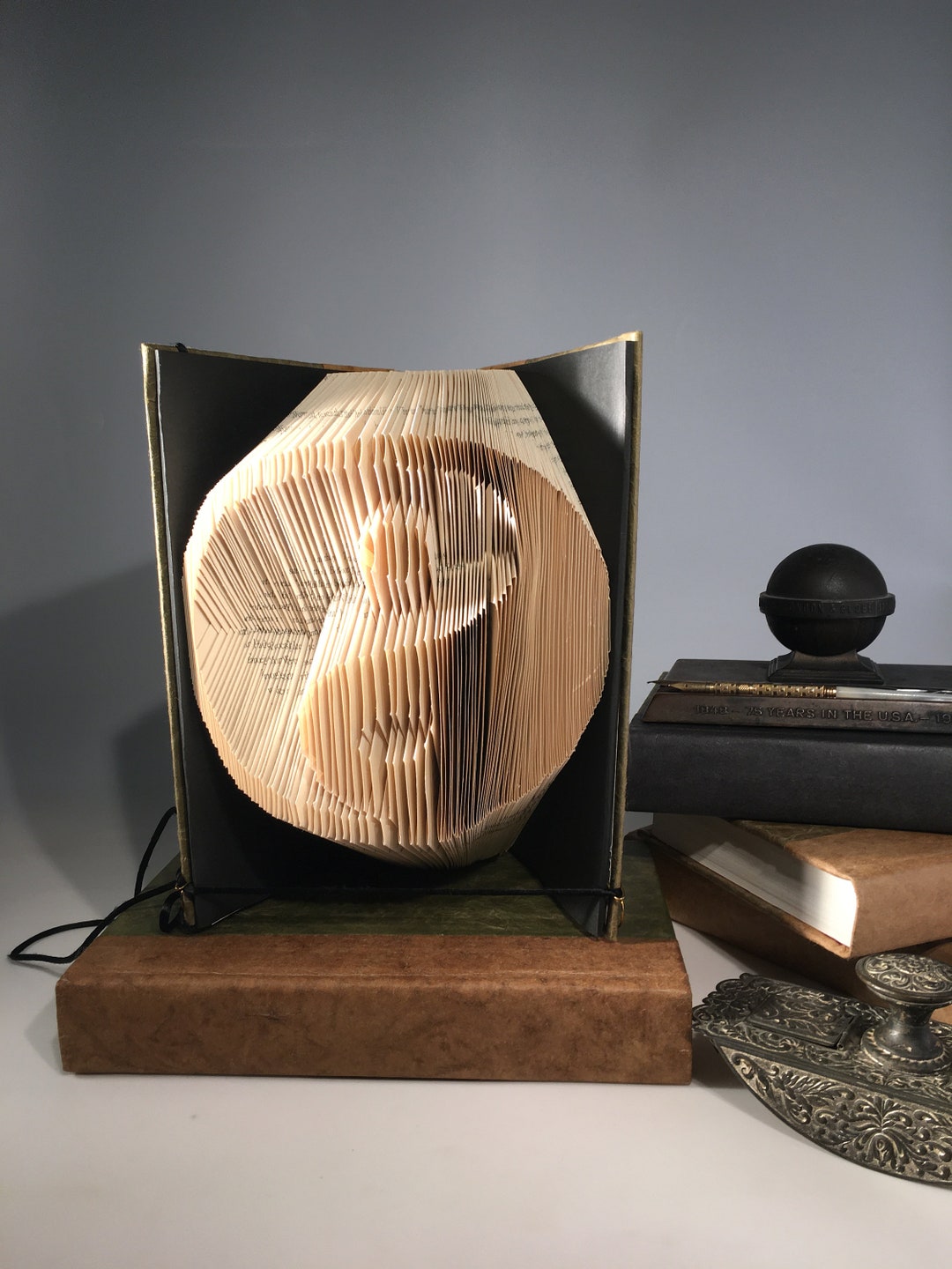 Yin Yang Symbol Folded Book Art - Etsy