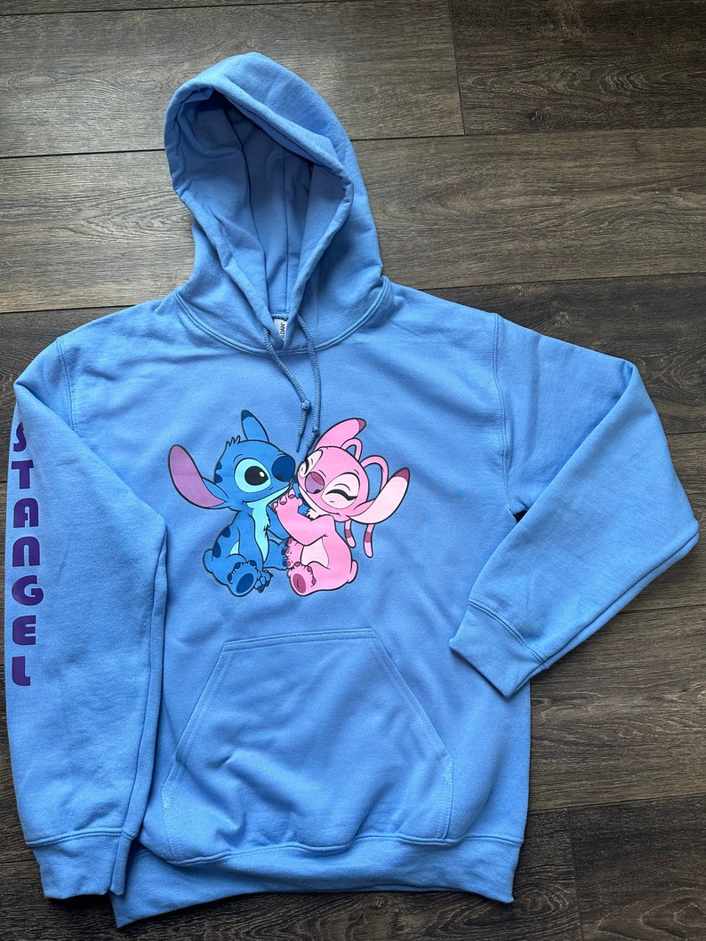 Stitch and Angel Hoodie - Etsy