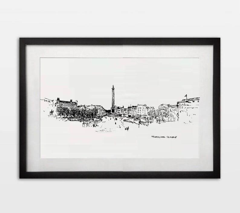 Trafalgar Square London Drawing Digital File - Etsy