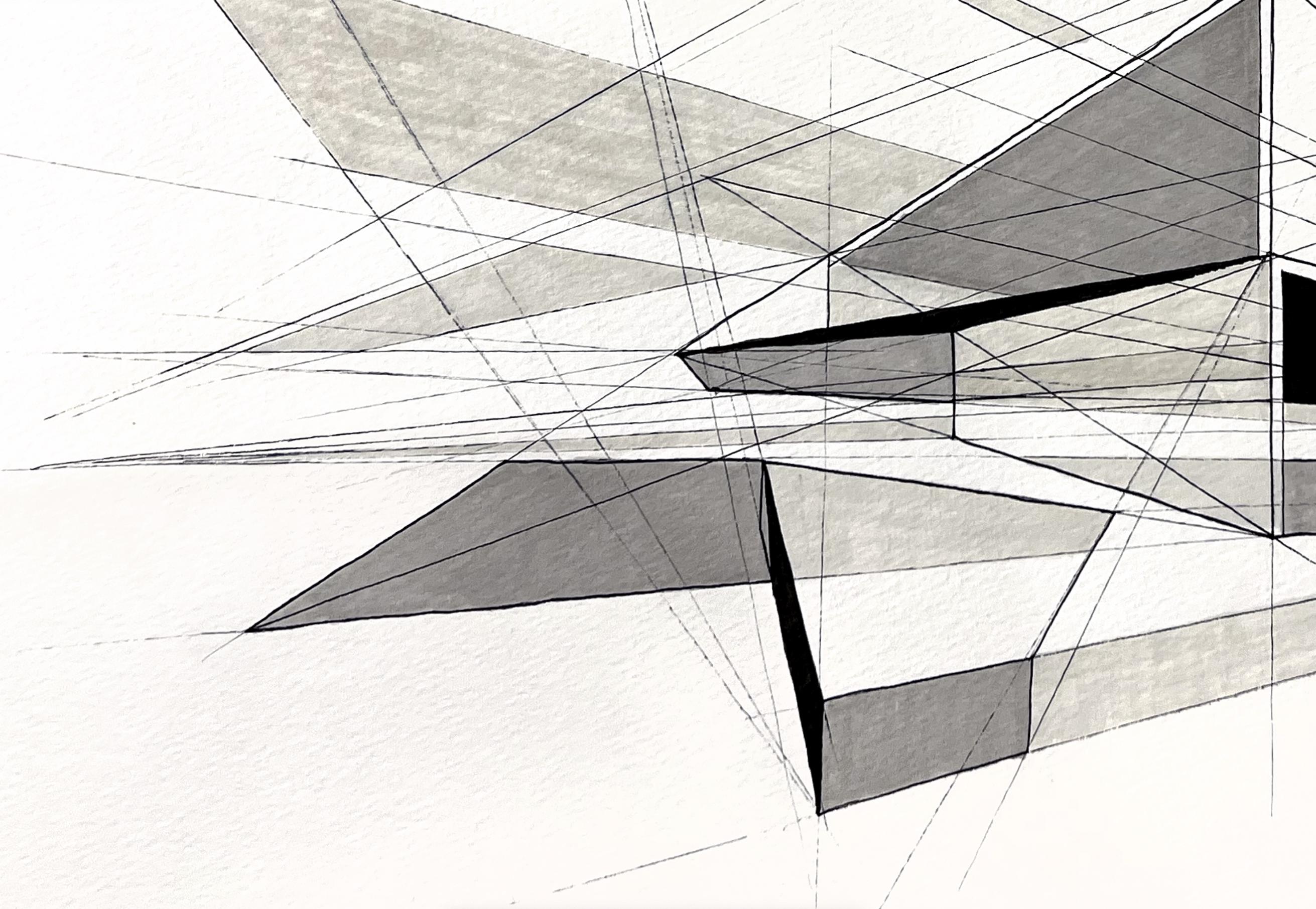 Abstract Modern House Concept Drawing | Pen and Marker Architectural ...