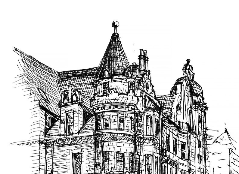 Edinburgh Royal Mile Sketch – Hand-drawn Scotland Architecture Print ...