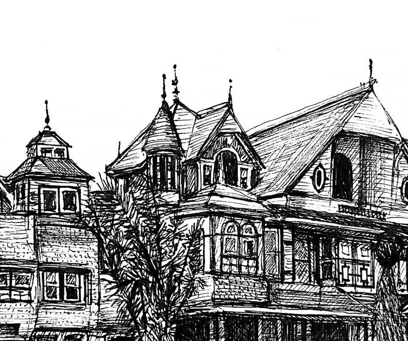 Winchester Mystery House Drawing Digital File - Etsy