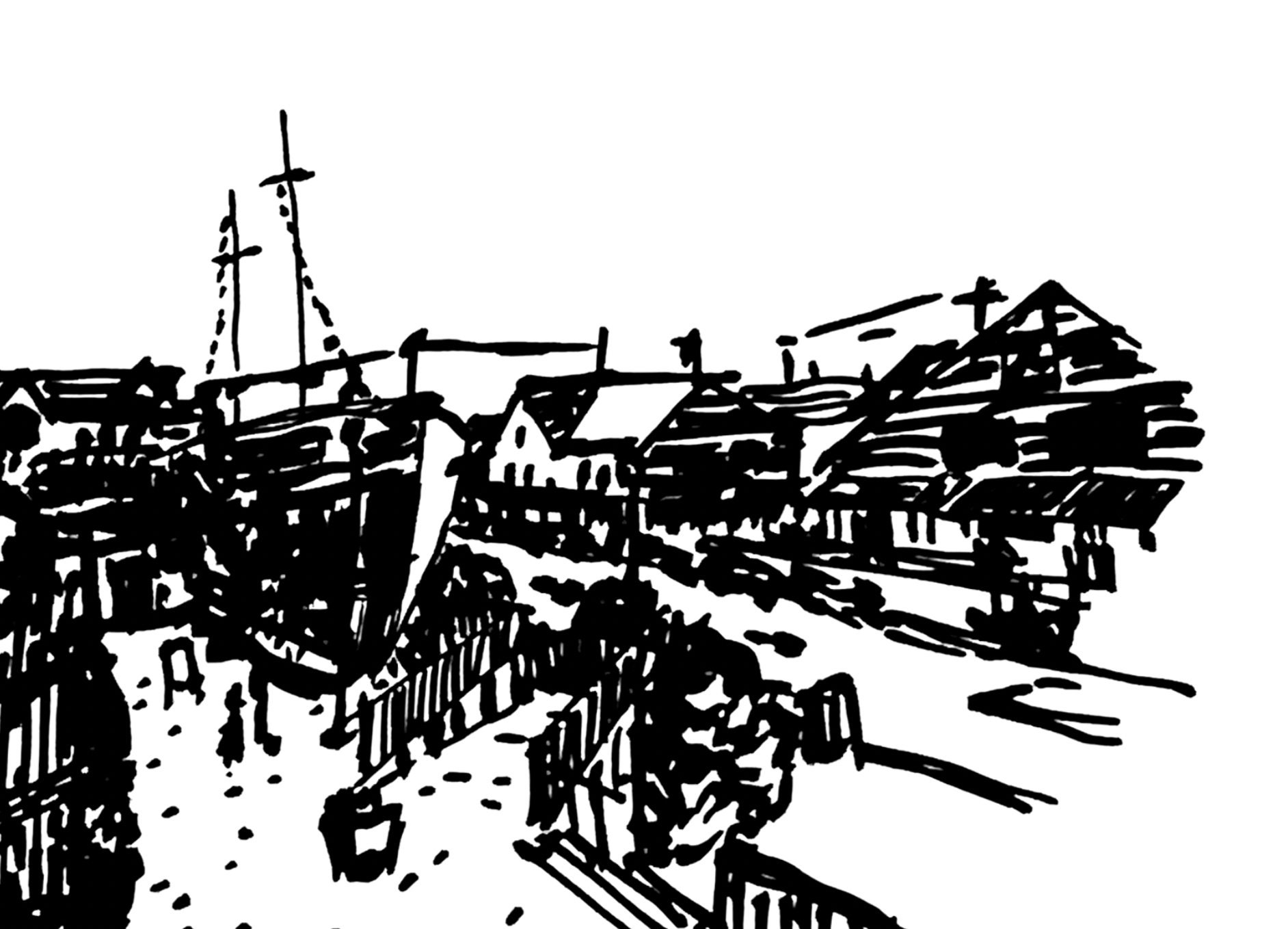 Long Beach Island Wharf Drawing Digital File - Etsy