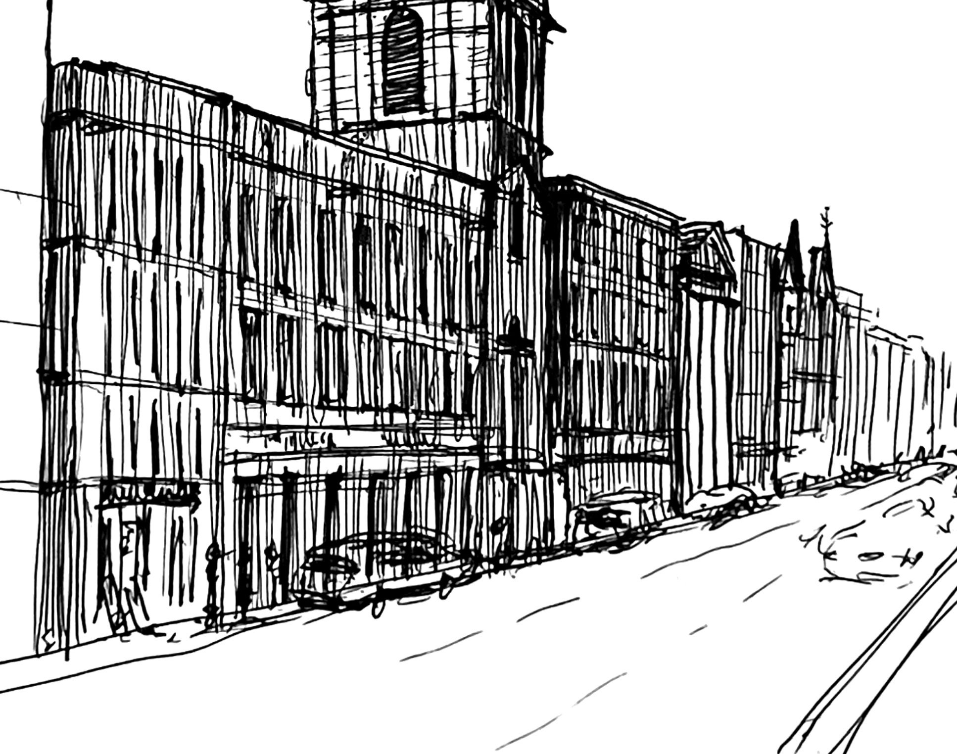 Inverness Old Town Sketch – Scotland Architecture Drawing, Hand-drawn ...