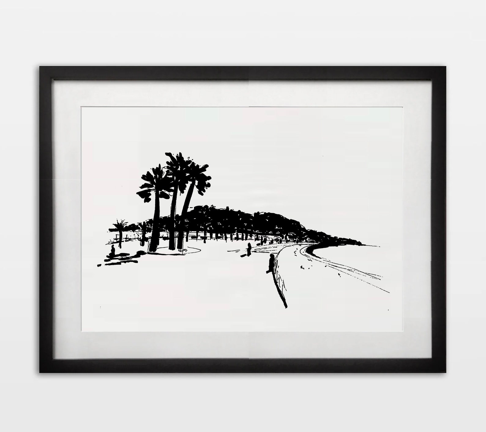 French Riviera Beach - Nice, France Provence Drawing Digital File - Etsy
