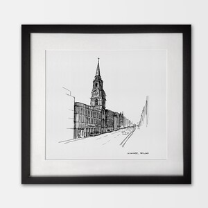 Inverness Old Town Sketch – Scotland Architecture Drawing, Hand-drawn ...