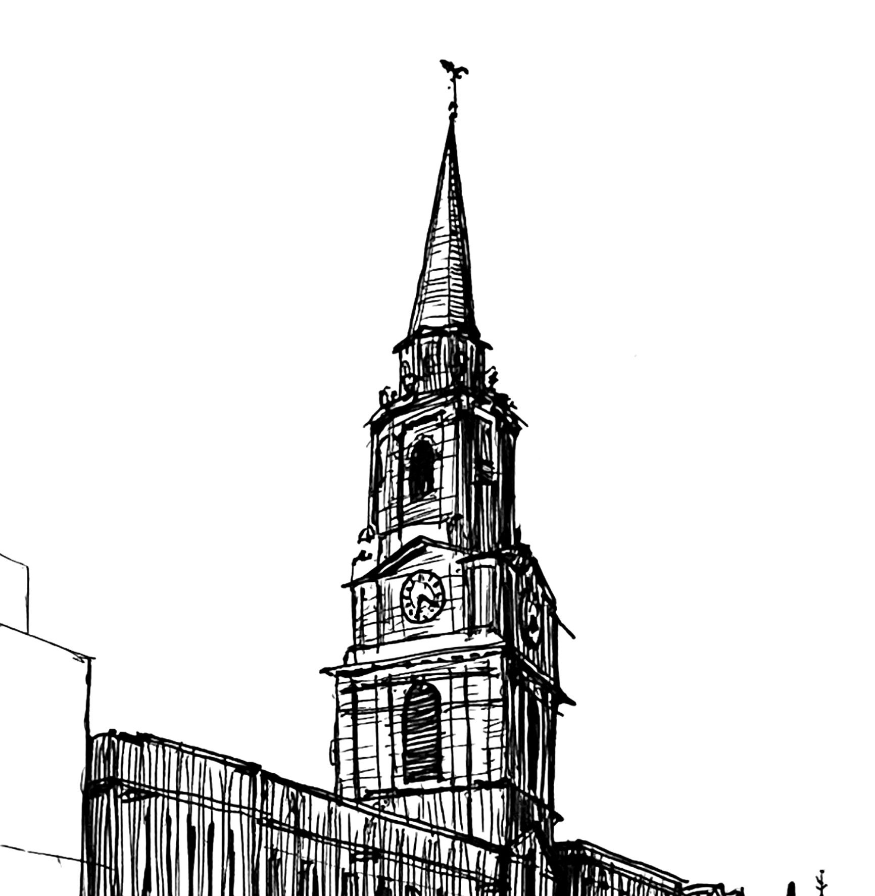 Inverness Old Town Sketch – Scotland Architecture Drawing, Hand-drawn ...