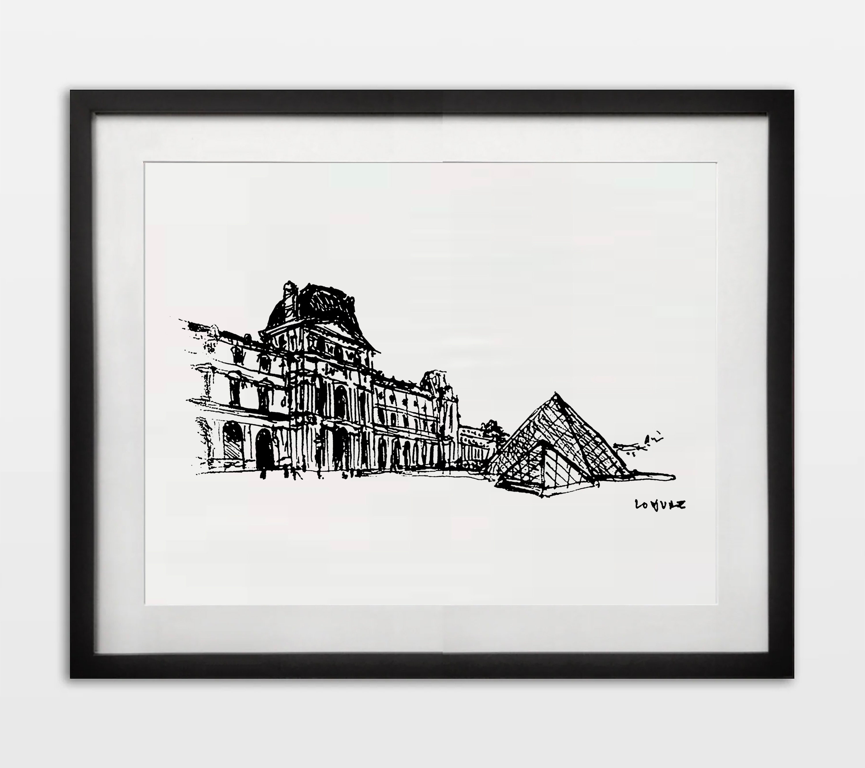 The Louvre Museum Paris Drawing Digital File - Etsy
