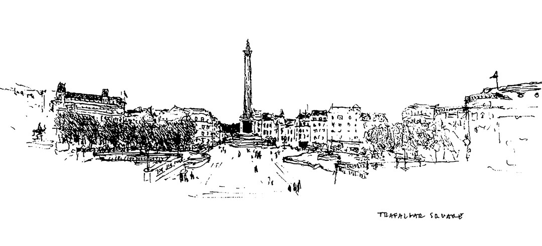Trafalgar Square London Drawing Digital File - Etsy