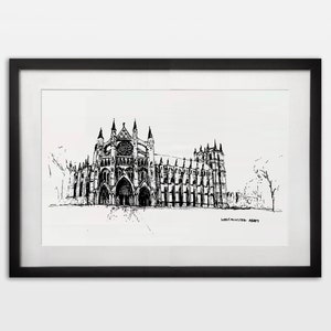 Westminster Abbey London England Drawing Digital File - Etsy