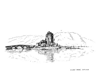 Edinburgh Castle Sketch – Hand-drawn Scotland Landmark Print, Digital ...