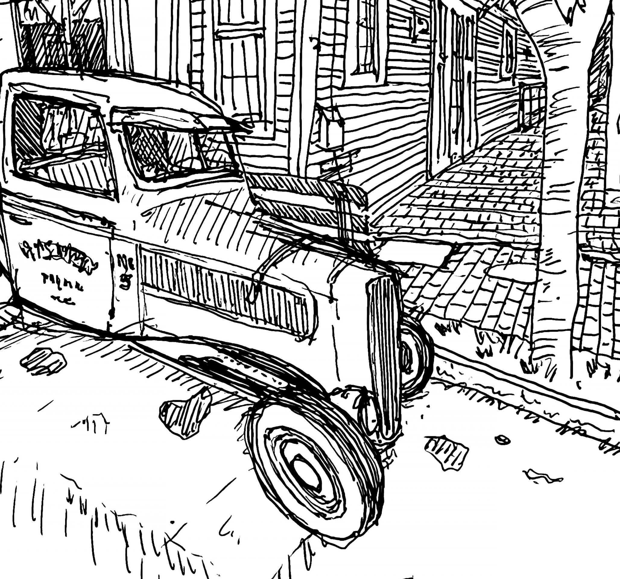 Nantucket Street Scene Drawing Digital File - Etsy