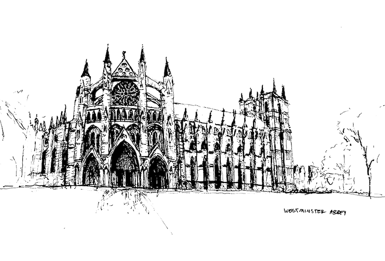 Westminster Abbey London England Drawing Digital File - Etsy