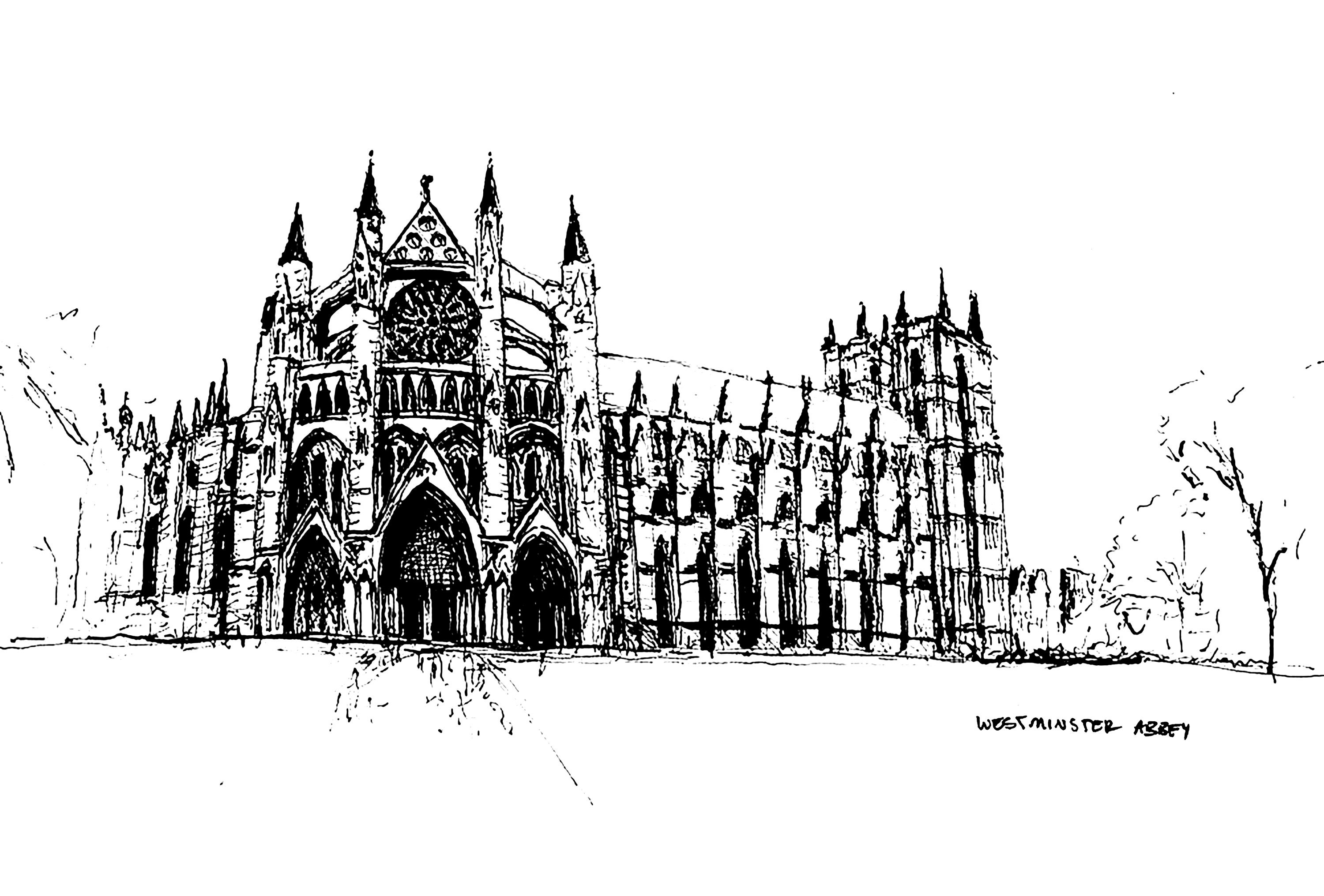 Westminster Abbey London England Drawing Digital File - Etsy