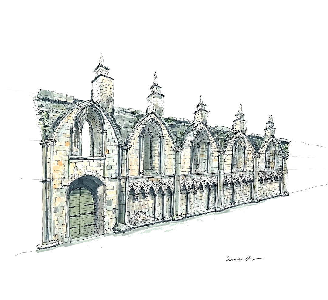 Holyrood Abbey Drawing Digital File - Etsy