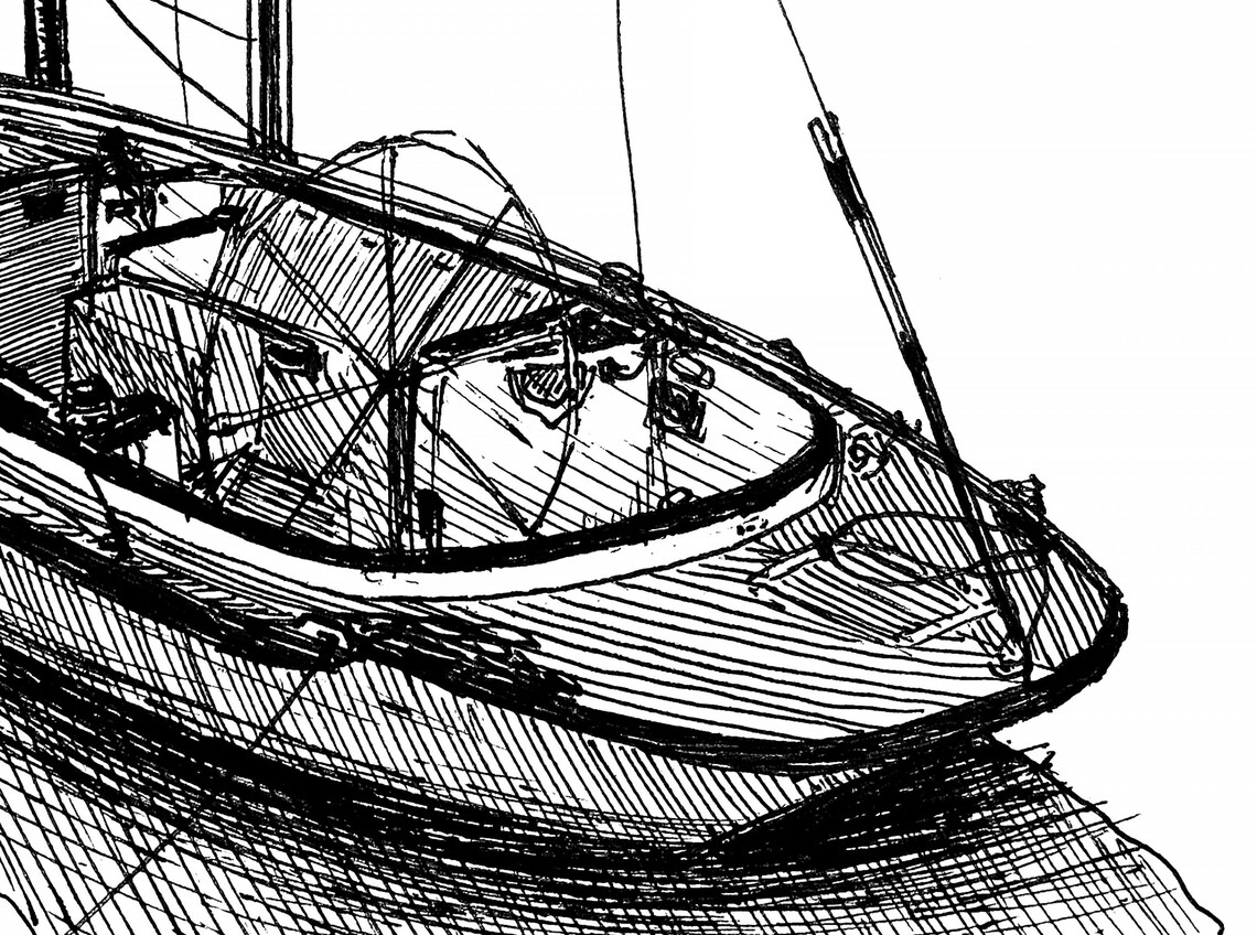 Sailboat Drawing Digital File - Etsy