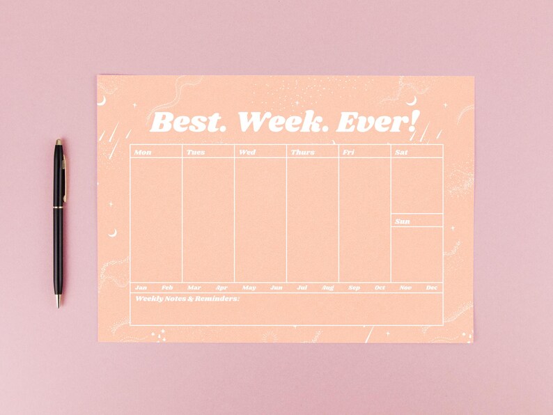 Stars Print Weekly Planner: Motivational To-do List (digital Download ...