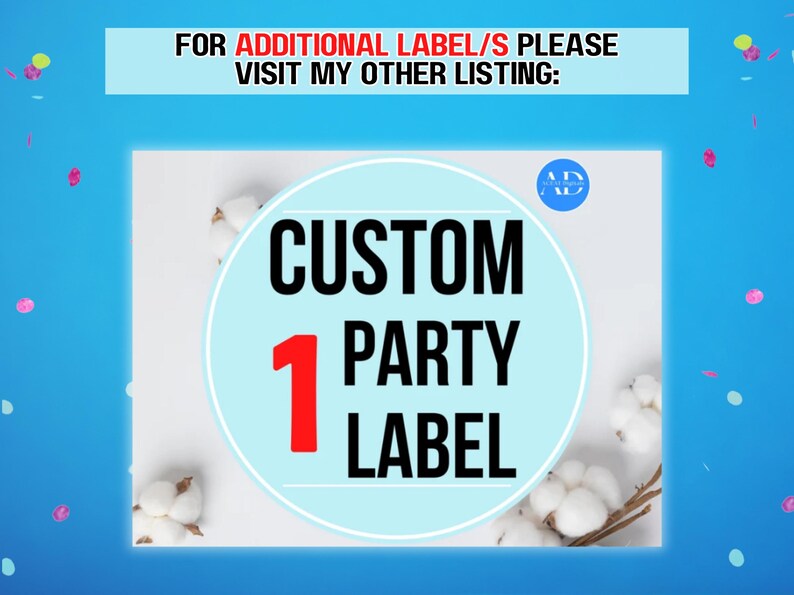 Customized Girl's Side, Party Set DIGITAL Labels Chip Bag, Water Bottle ...