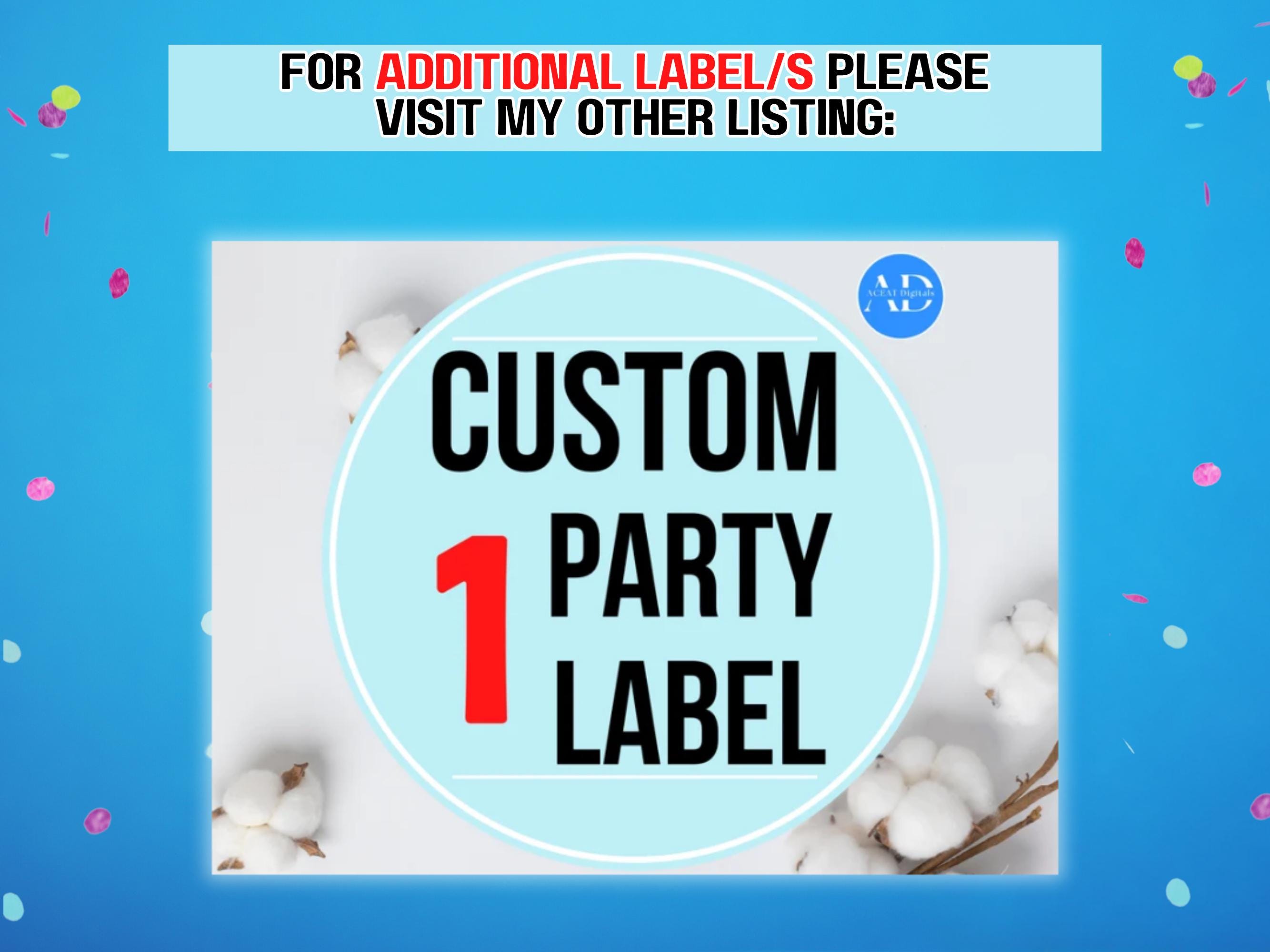 Customized Girl's Side, Party Set DIGITAL Labels Chip Bag, Water Bottle ...
