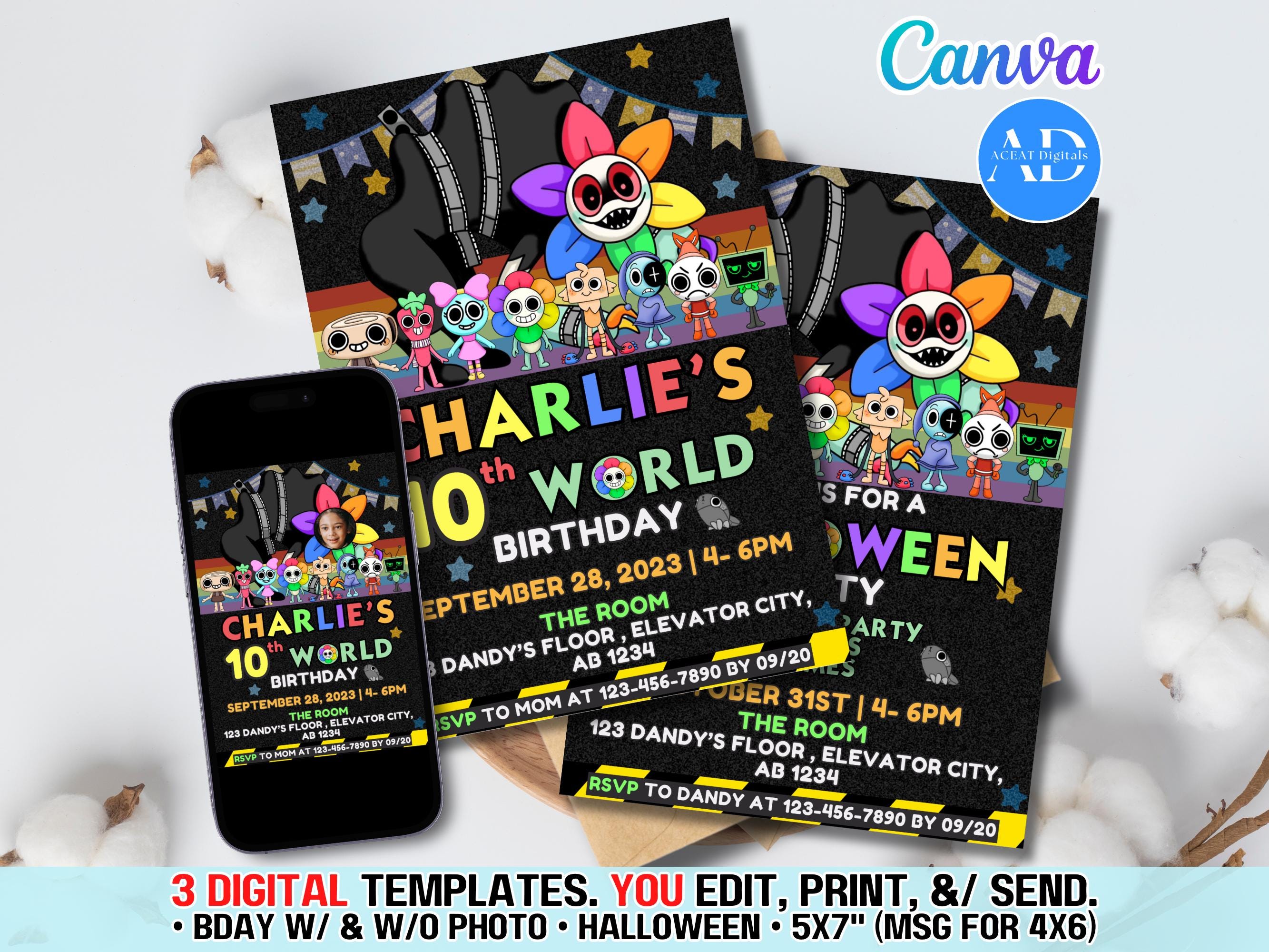 Dandy's Creepy Halloween Game World DIGITAL DIY Template Invitation ...