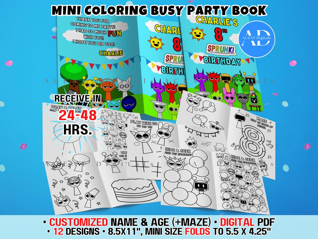 Customized Musical Punky DIGITAL Mini Coloring Busy Book Activity ...