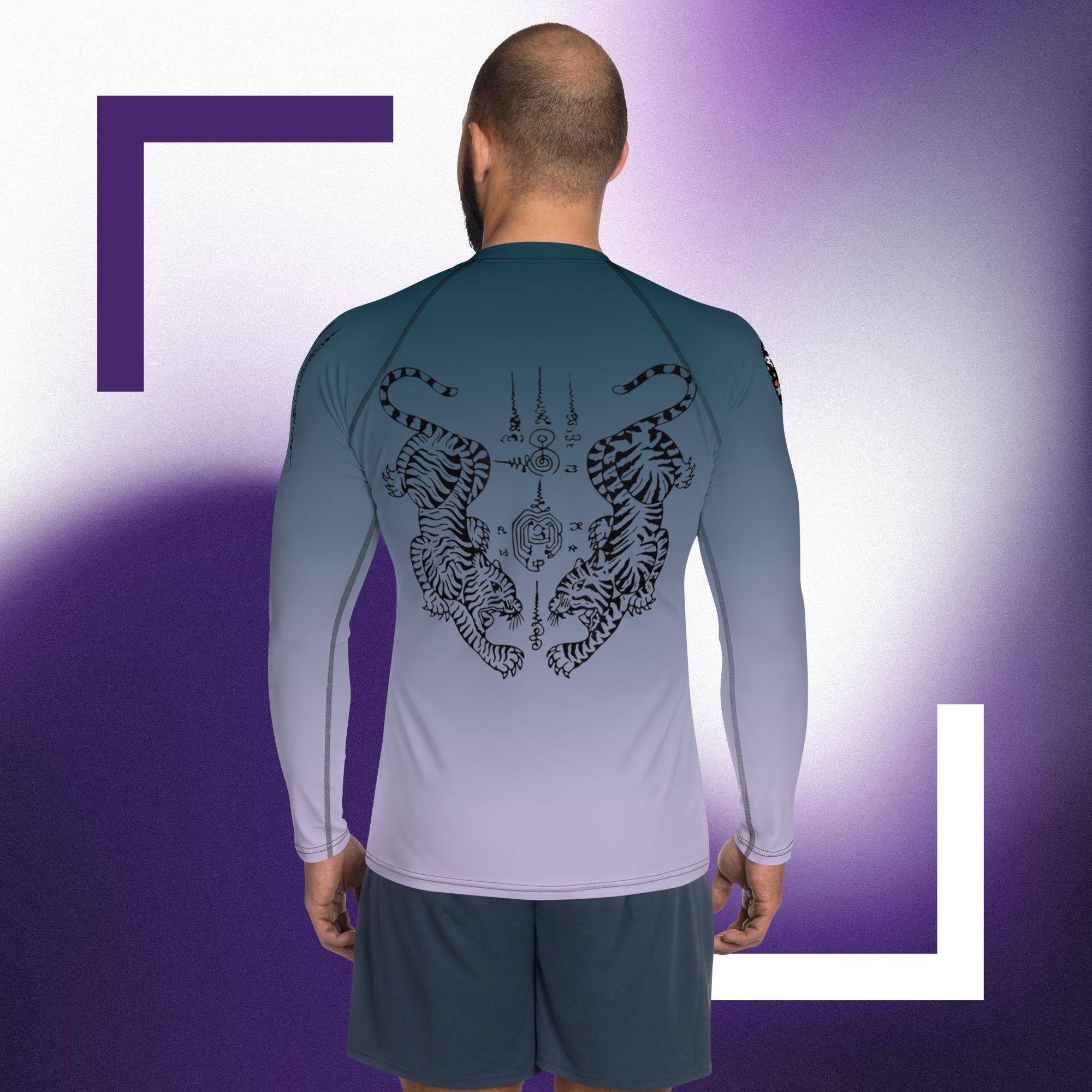 Double Tiger Purple Rash Guard - Etsy