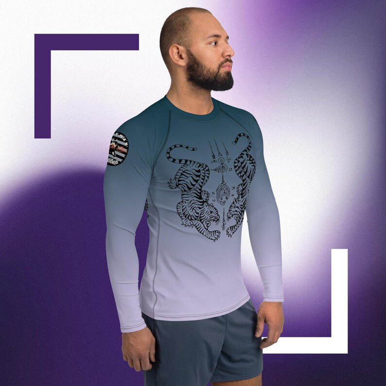 Double Tiger Purple Rash Guard - Etsy