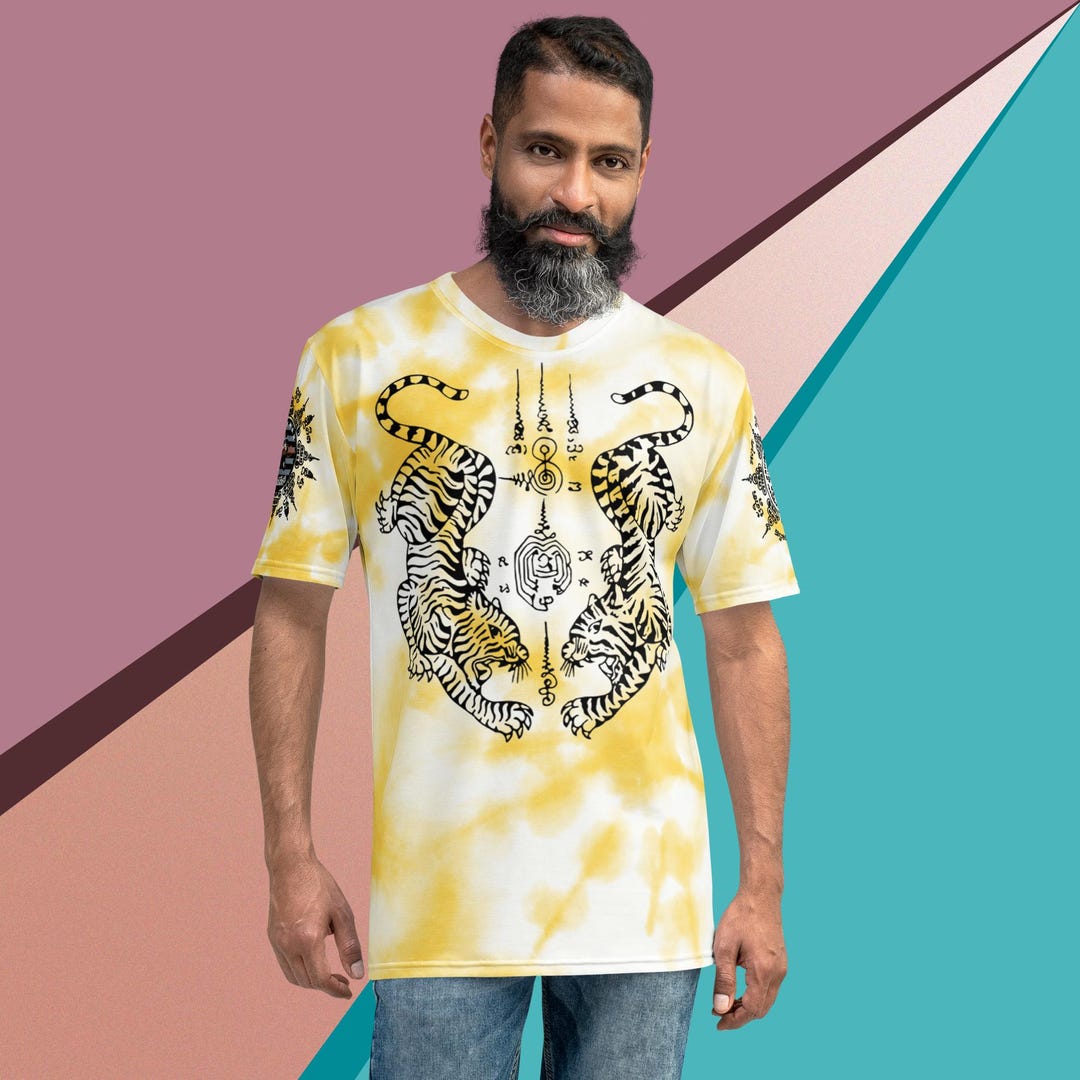 Sak Yant Thai Dye Yellow Crew Neck - Etsy