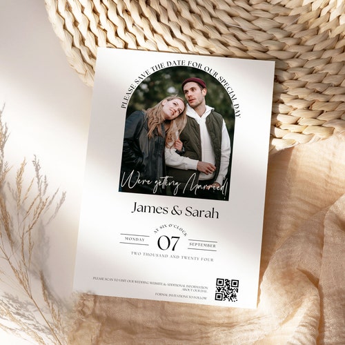 QR Code Save the Date Digital Wedding Announcement Printable - Etsy