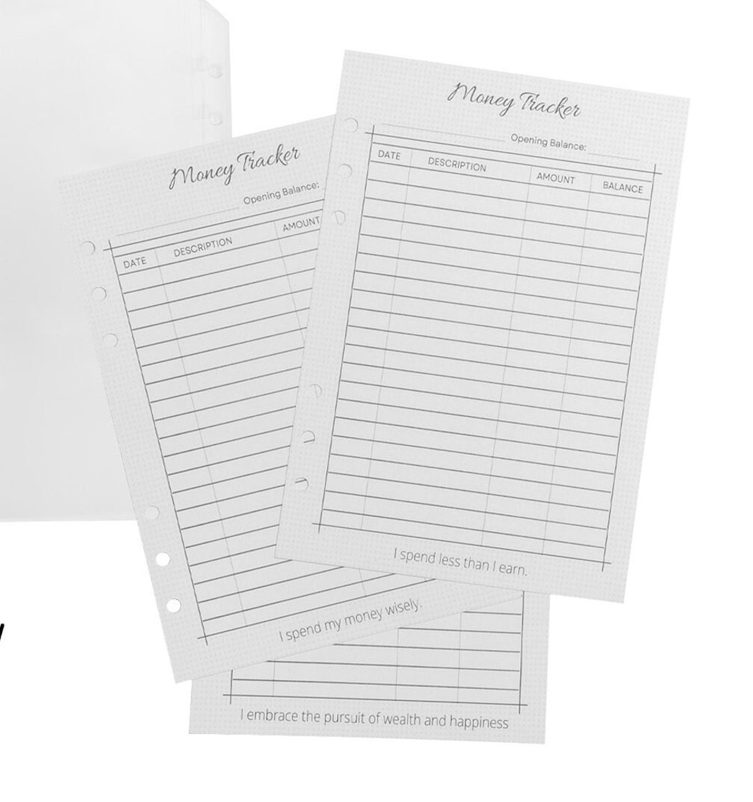 Budget Binder Tracking Cards With Affirmations - Etsy