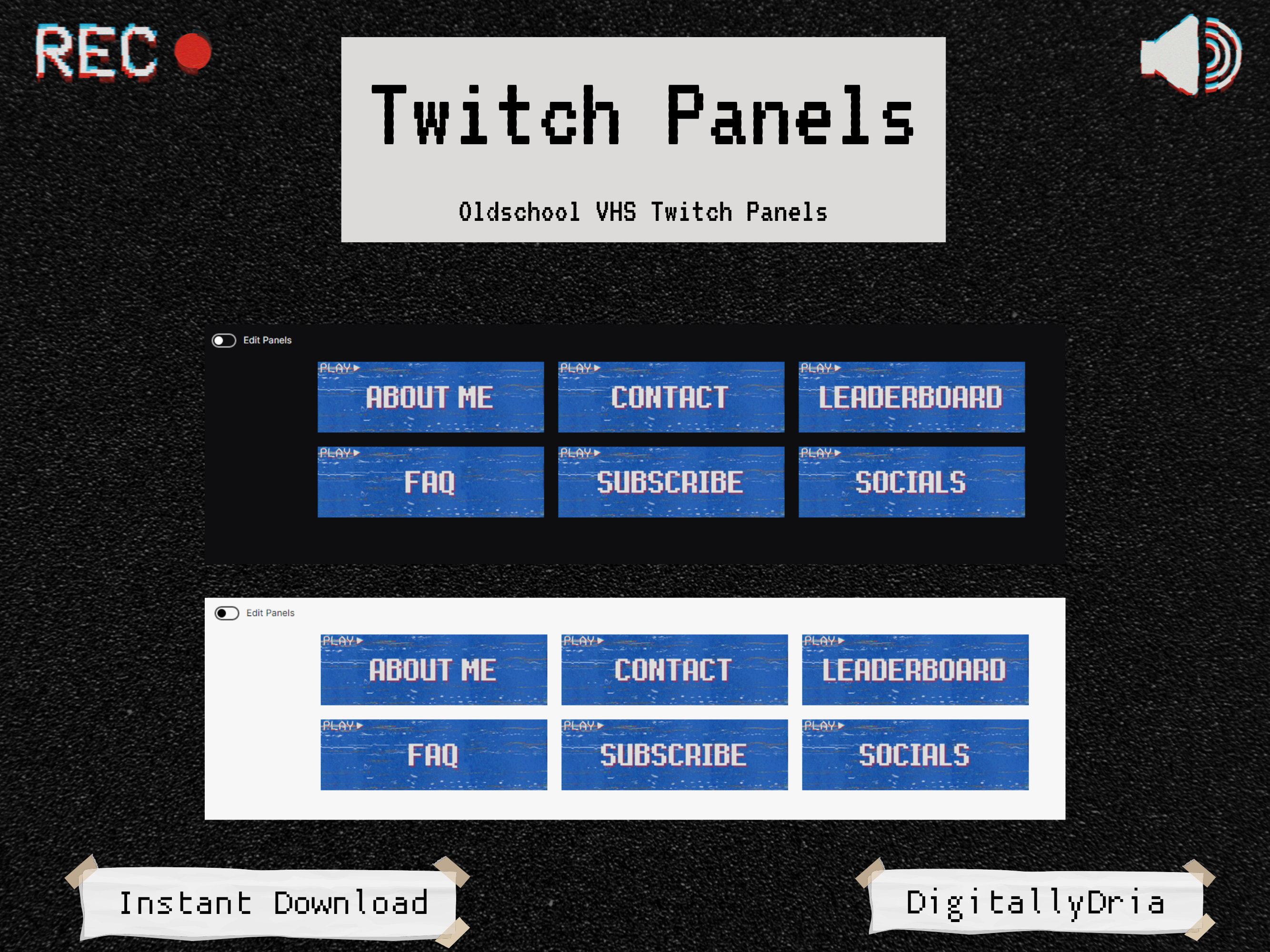 Oldschool VHS Twitch Panels: 24 Count (PNG Digital Download) - Etsy