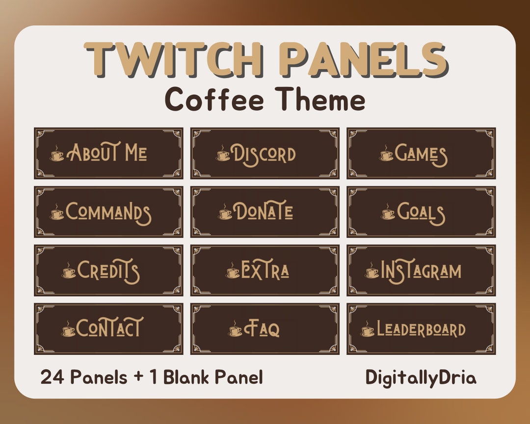 Coffee Twitch Panels | 25 Count | Cute Minimal Cafe Aesthetic - Etsy