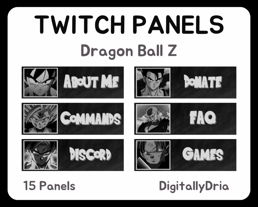 Dragon Ball Z Twitch Panels: Minimalist Anime Stream (15 Count) - Etsy