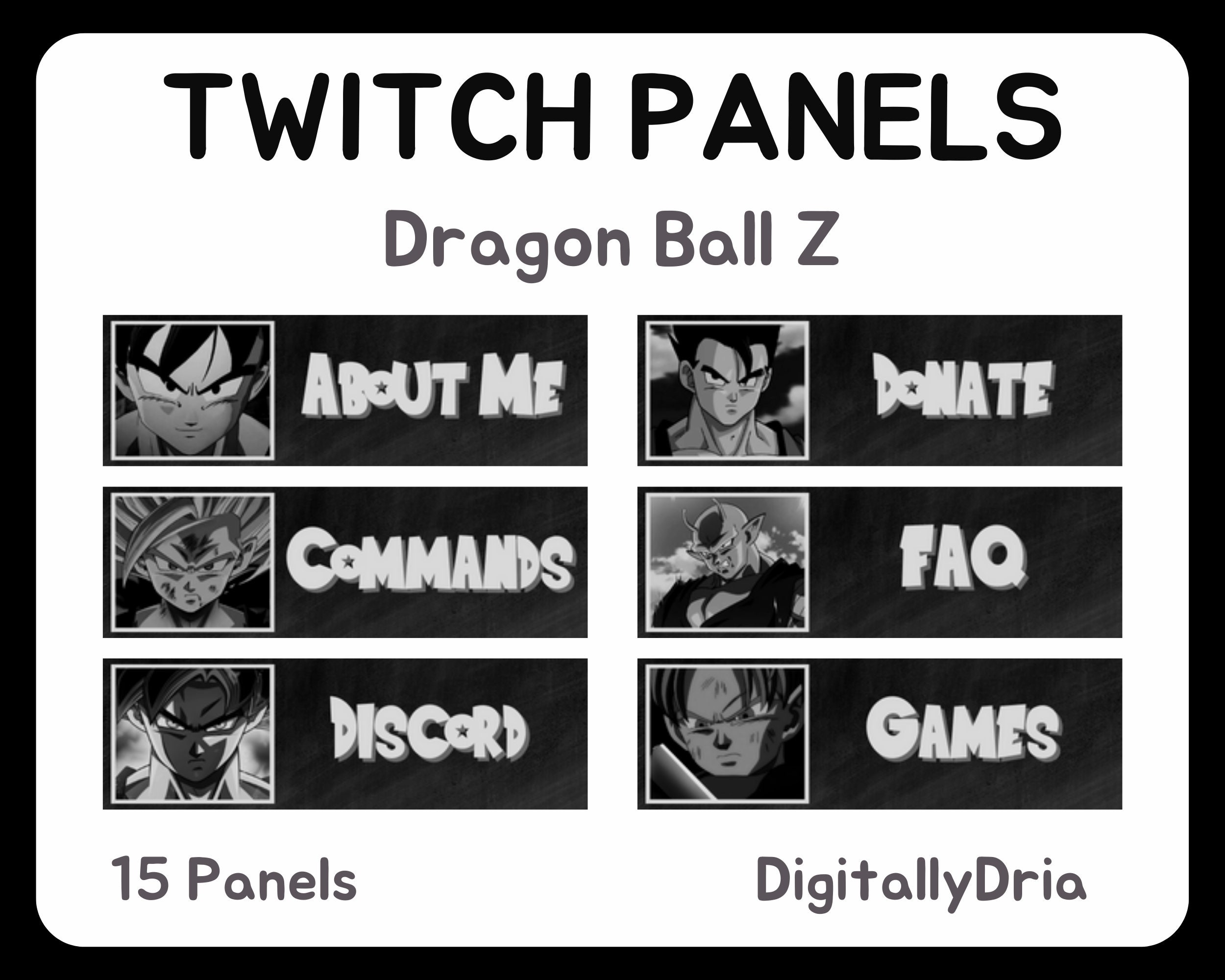 Dragon Ball Z Twitch Panels: Minimalist Anime Stream (15 Count) - Etsy