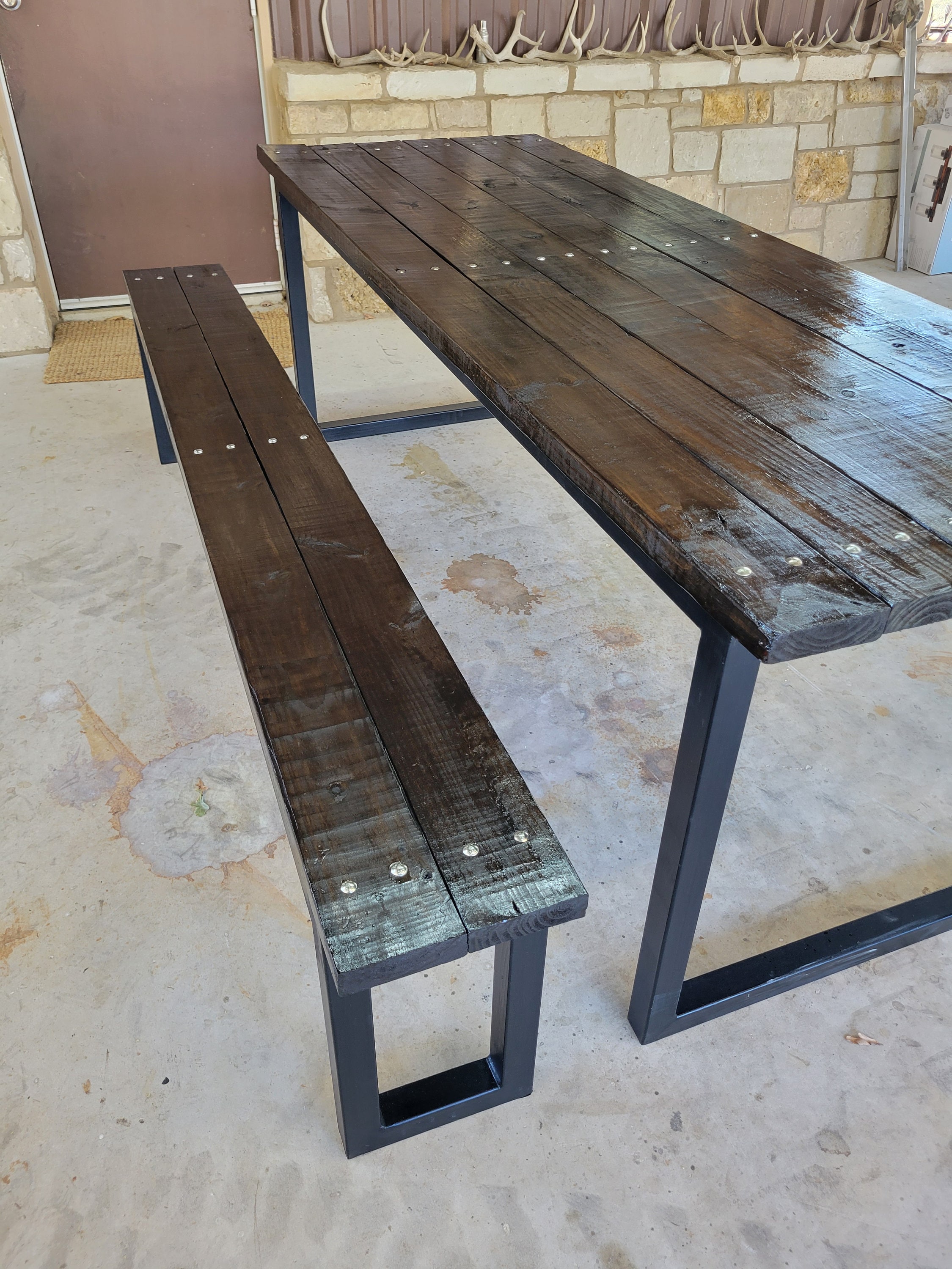 Modern Style Metal Picnic Table With Separate Benches ~ Restaurant ...