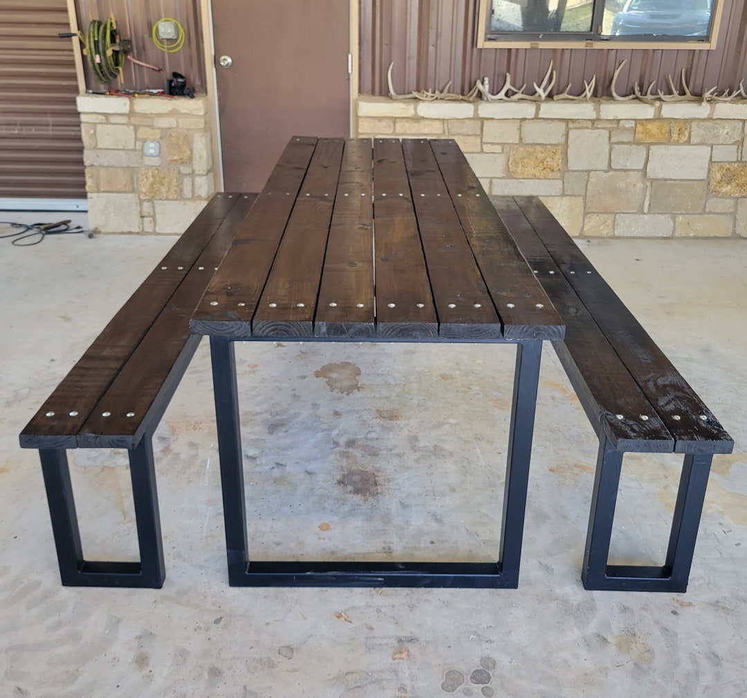 Modern Style Metal Picnic Table With Separate Benches ~ Restaurant ...