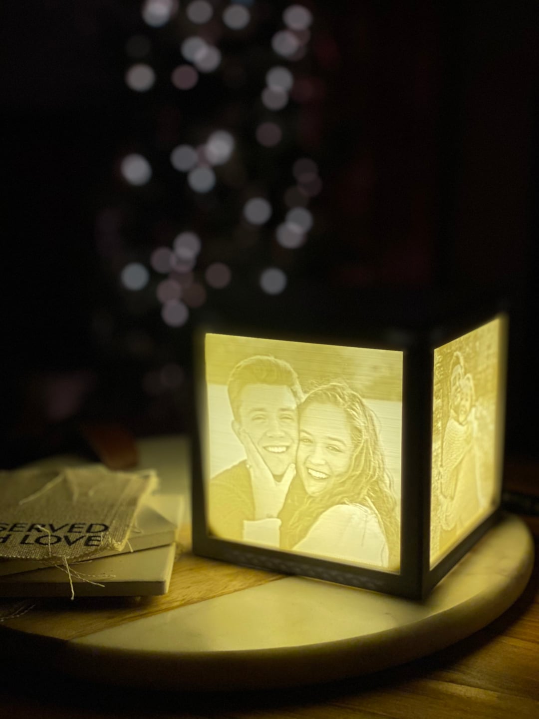3D Printed Cube Lithophane Gift Without Dimmer (replaceable Panels) - Etsy