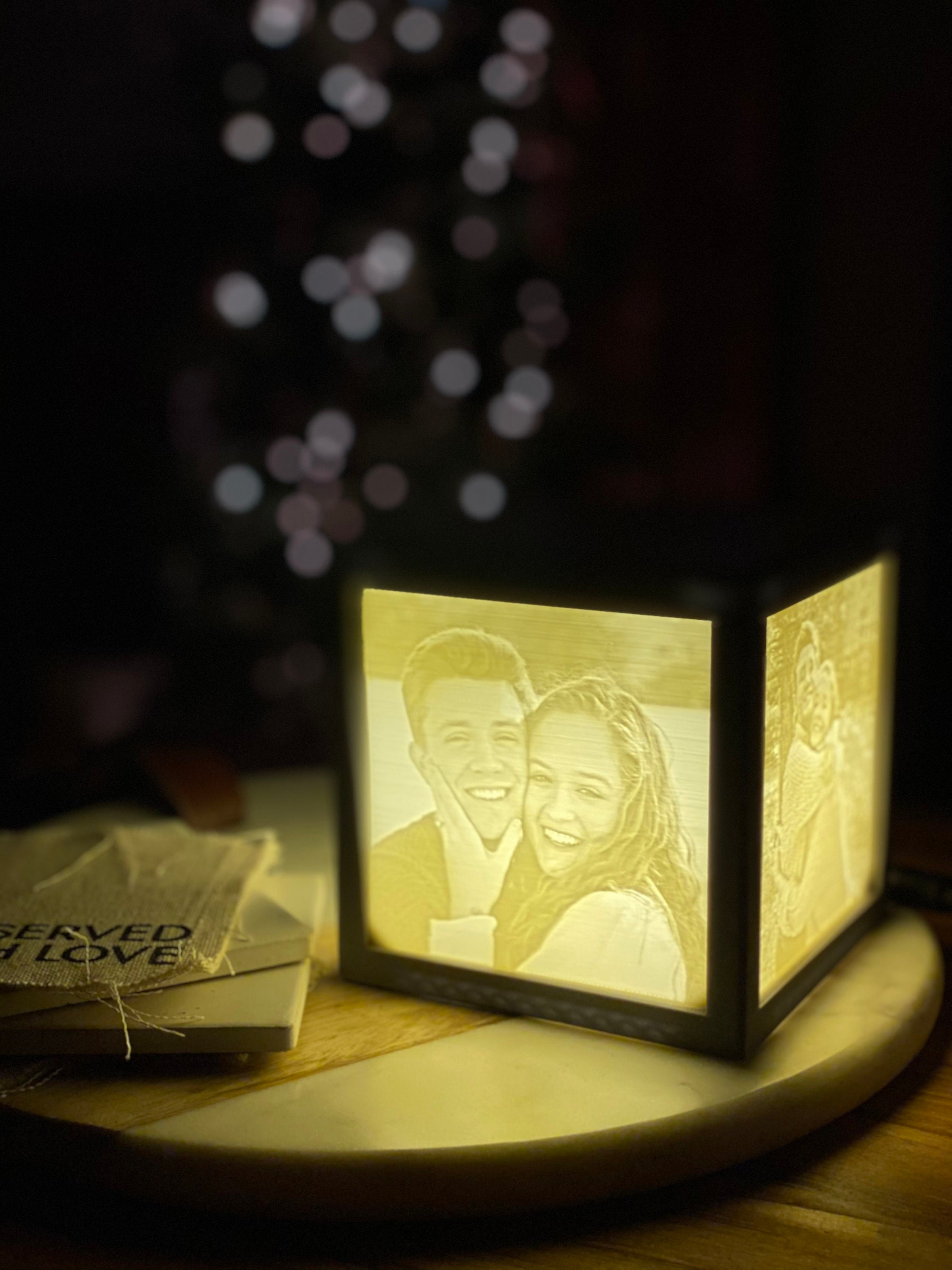 3D Printed Cube Lithophane Gift Without Dimmer (replaceable Panels) - Etsy