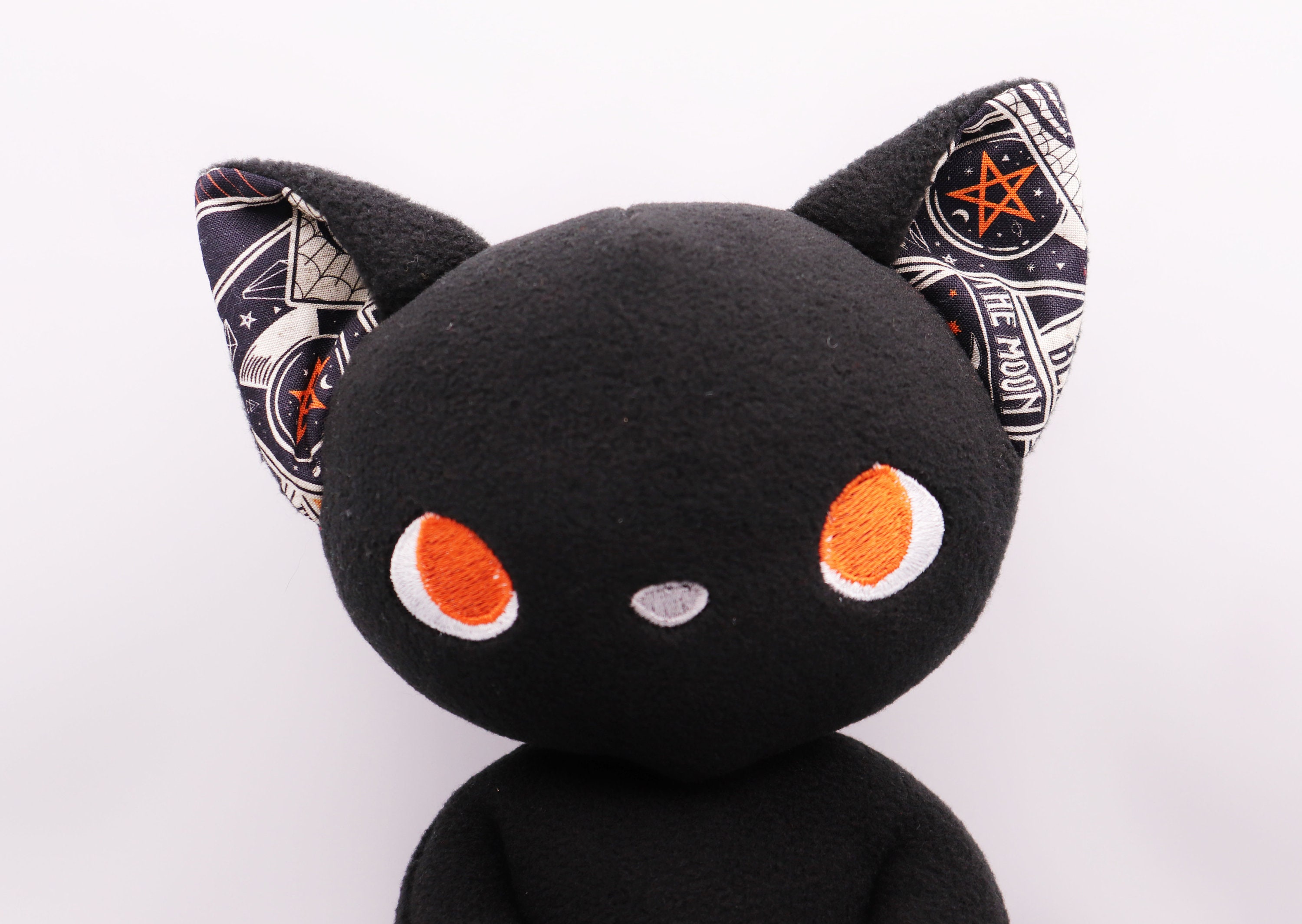 Black Cat, Pentagram, Tarot Cards Halloween Fabric - Etsy